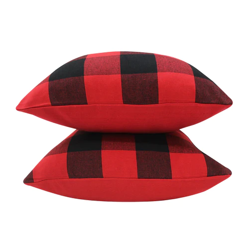 Stylish Cotton Big Check Cushion Covers